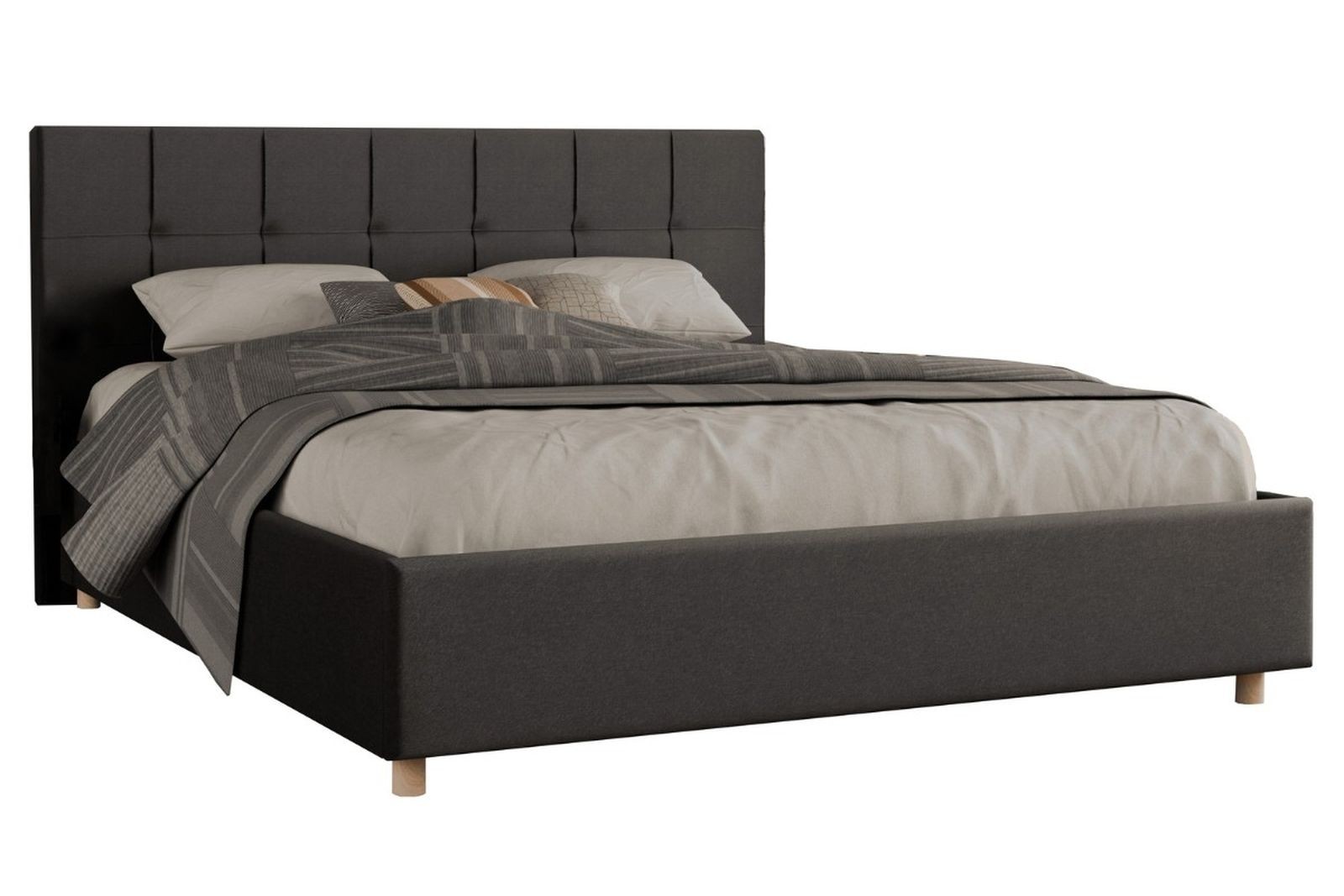 Boston Frame Standard kárpitozott ágy, Wooden Black, Queens Ash ...